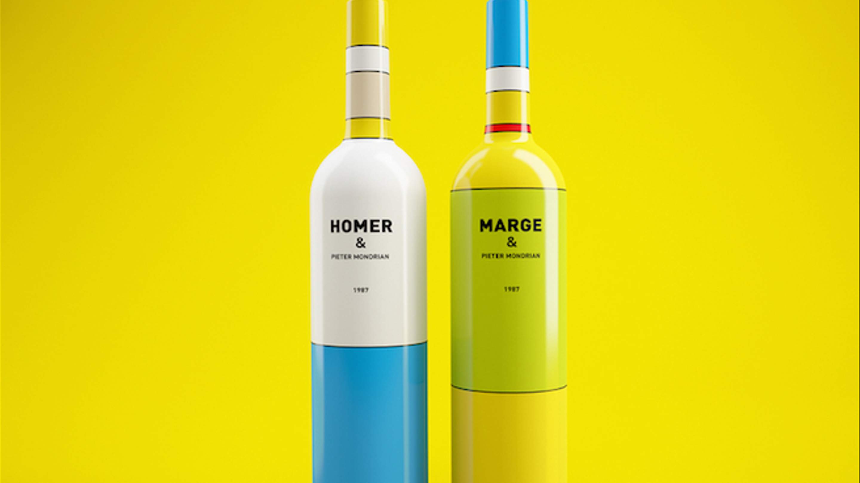 The Simpsons Redesigned As Minimalist Wine Bottles - Concrete Playground