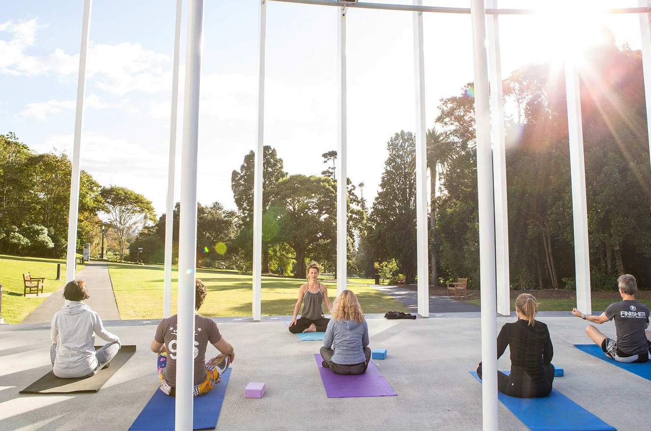 Morning Yoga in the Botanic Garden - Concrete Playground