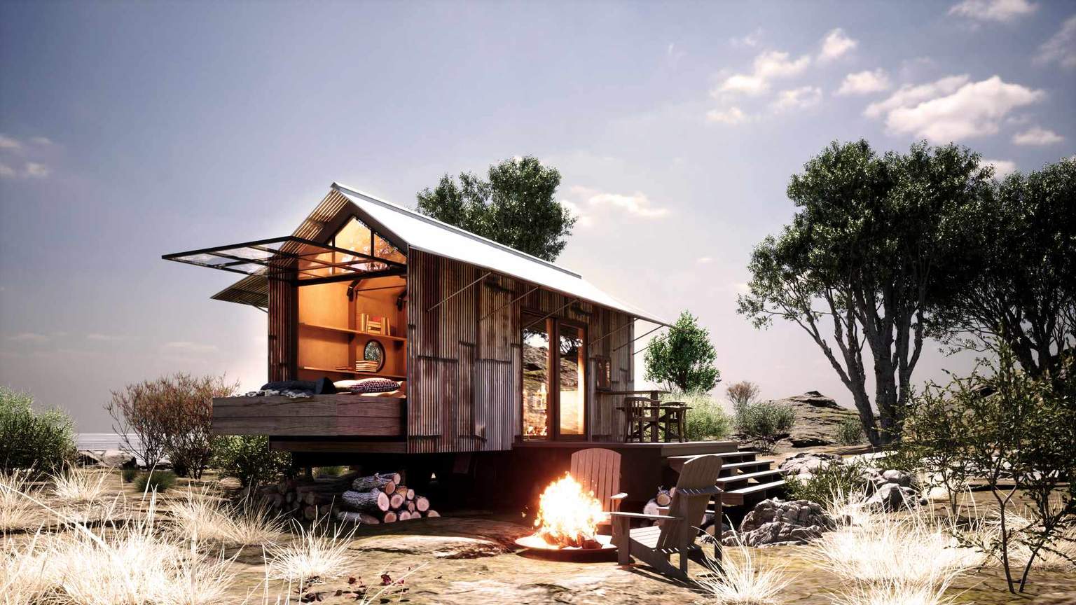 This New Tiny Home Features a Stargazing Platform and Will Pop-Up in ...