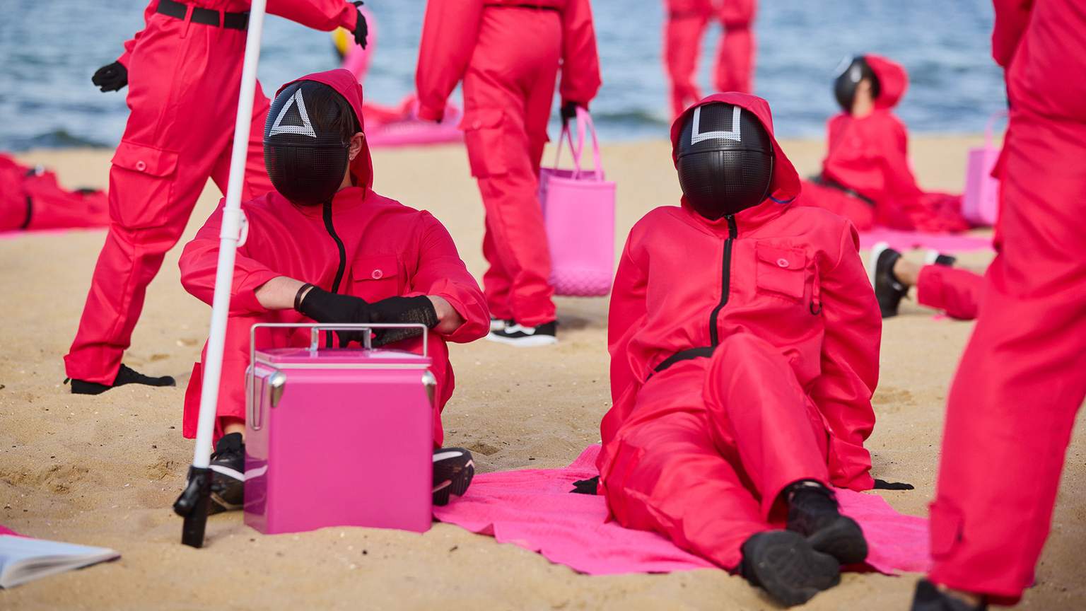 'Squid Game' in St Kilda: Here's What Happened When 200 Pink Guards ...